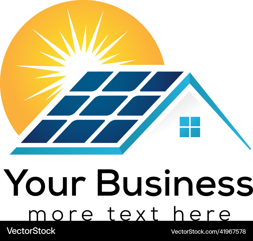 Solar House Energy Logo Royalty Free Vector Image