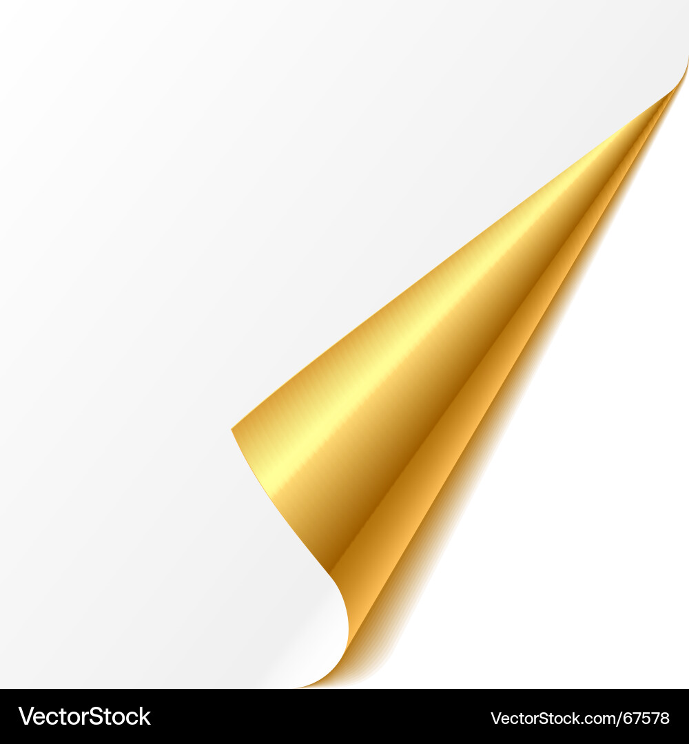 Turned edge gold Royalty Free Vector Image - VectorStock