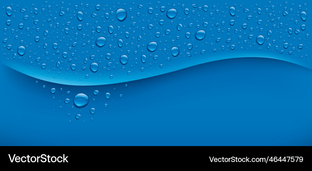 Blue water drops background Royalty Free Vector Image