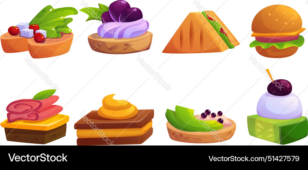 Buffet food appetizer and cold snack Royalty Free Vector