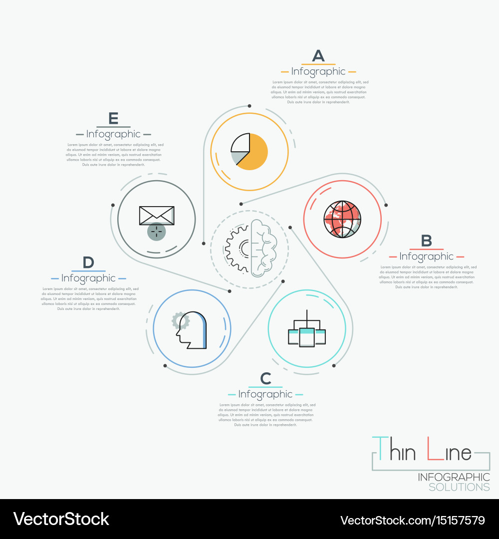 Creative infographic design layout 5 circles Vector Image