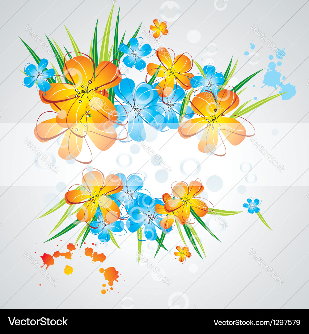 Flower background brochure template Royalty Free Vector