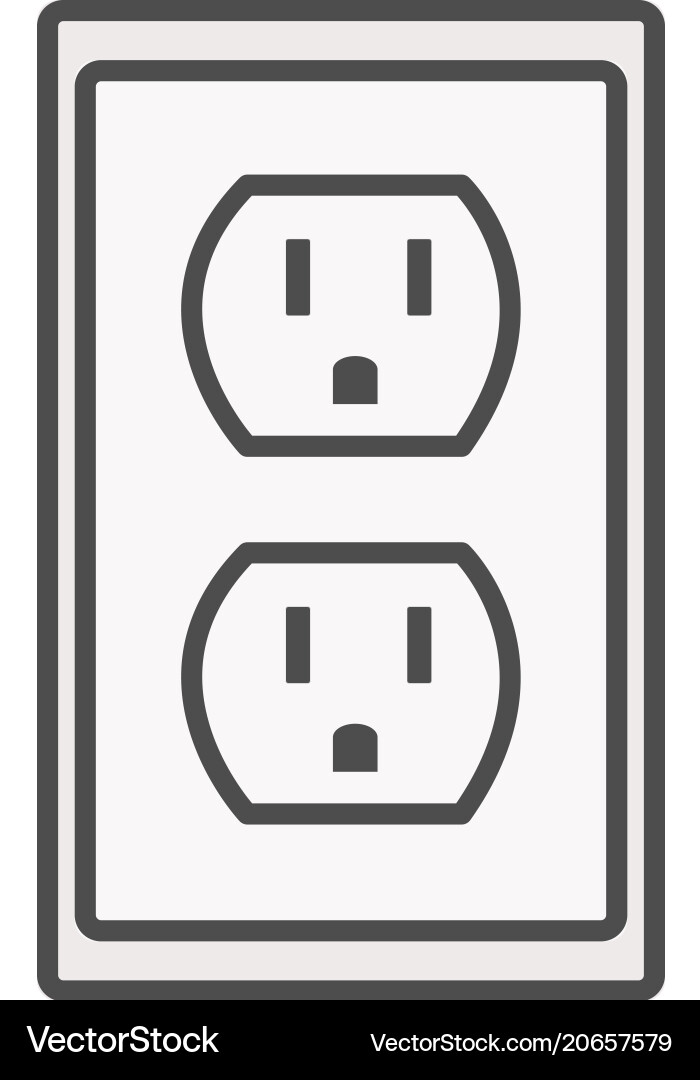 Grounded Electrical Outlet Symbol Royalty Free Vector Image