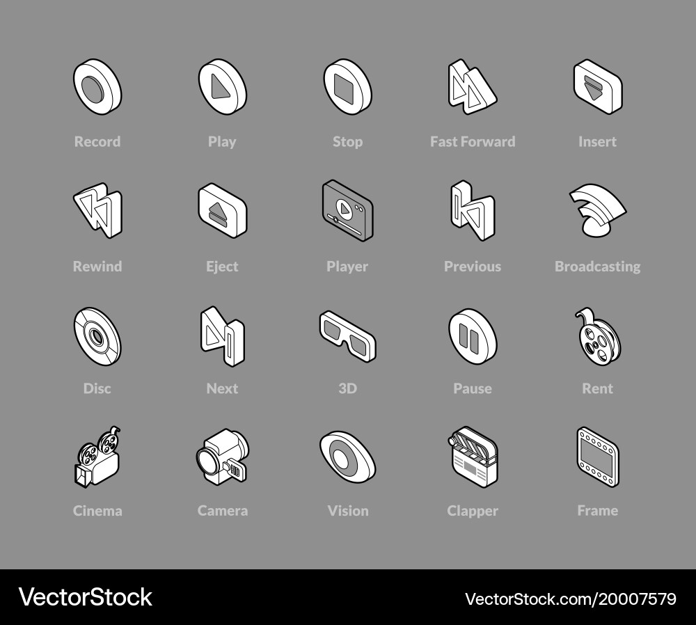 Isometric outline icons set Royalty Free Vector Image Isometric outline icons set Royalty Free Vector Image