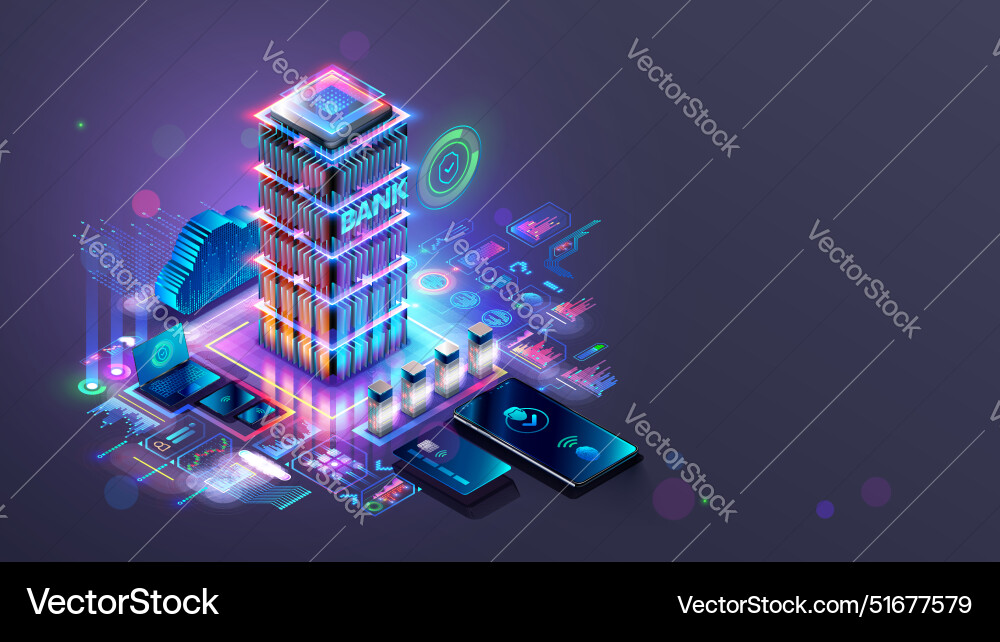 Online internet bank concept security system Vector Image