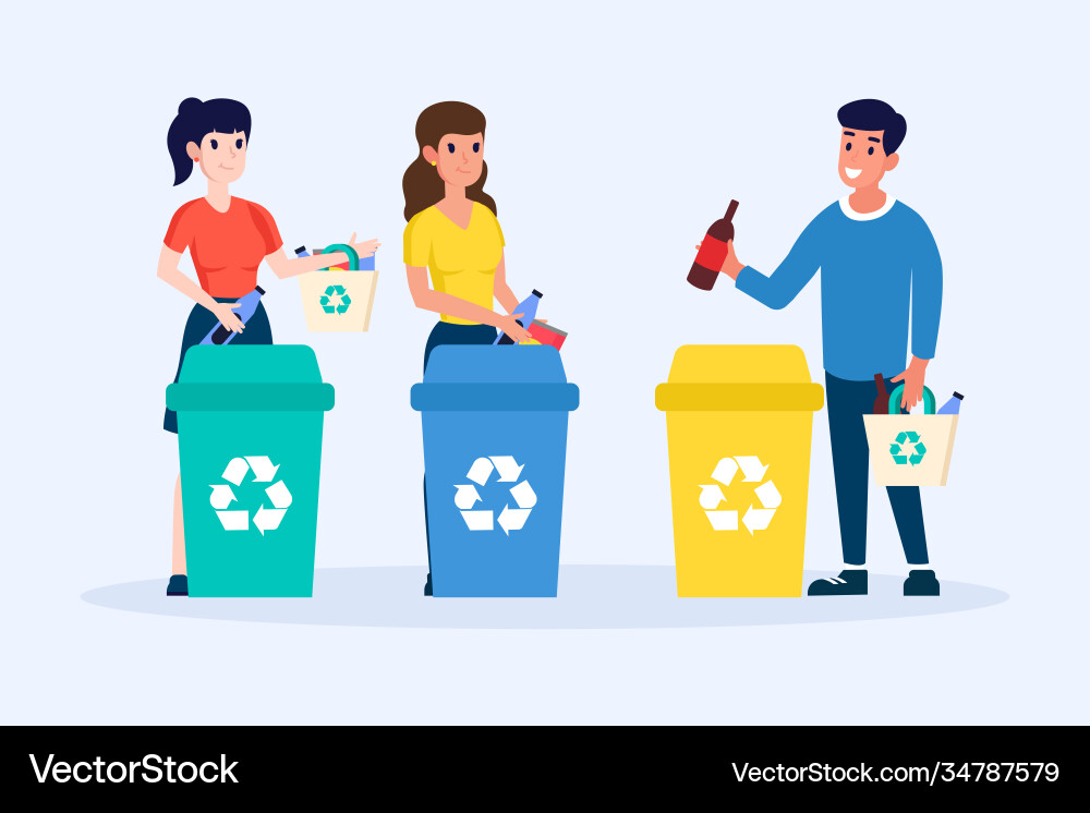 People recycling pack Royalty Free Vector Image