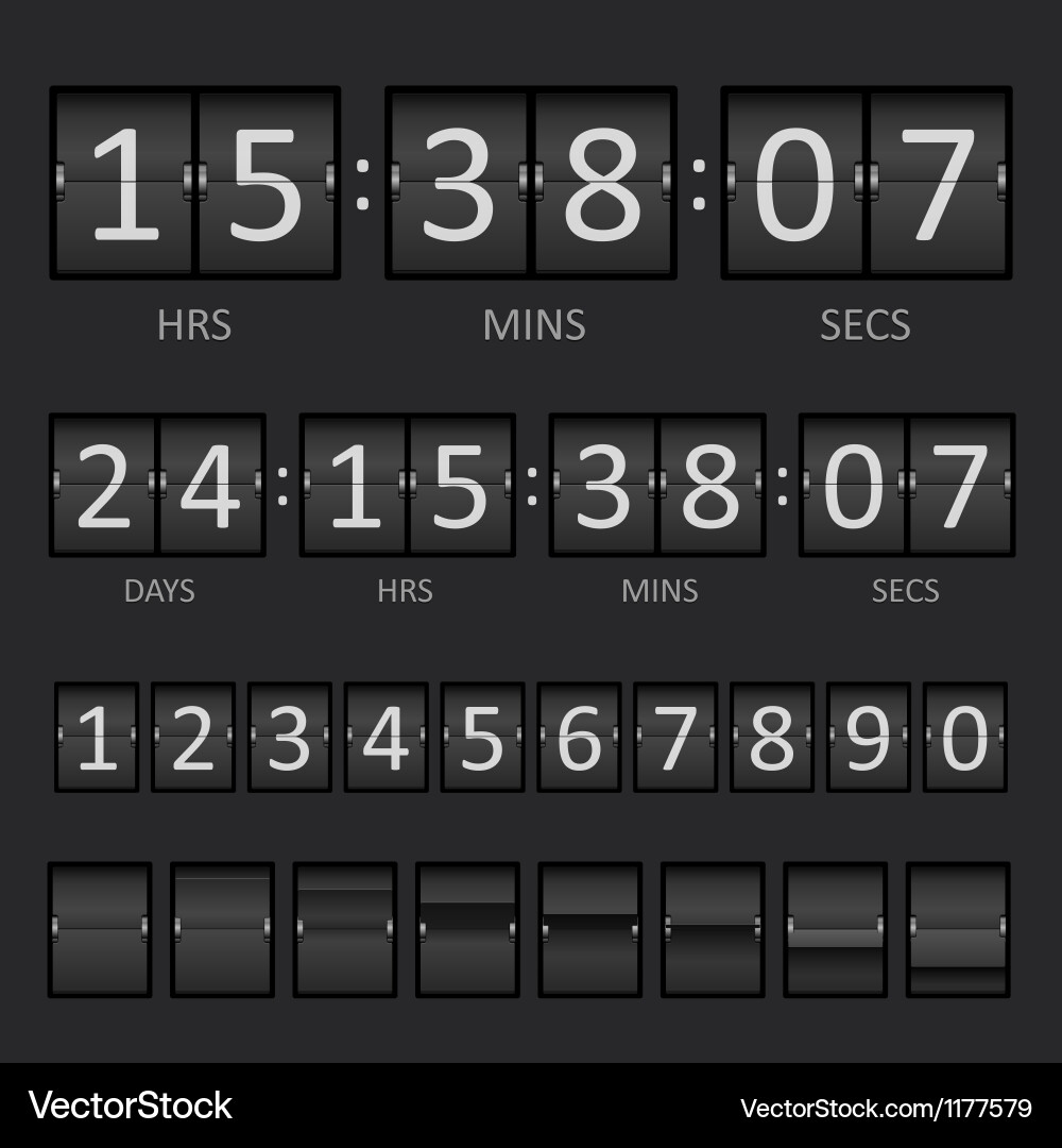 Scoreboard countdown timer Royalty Free Vector Image