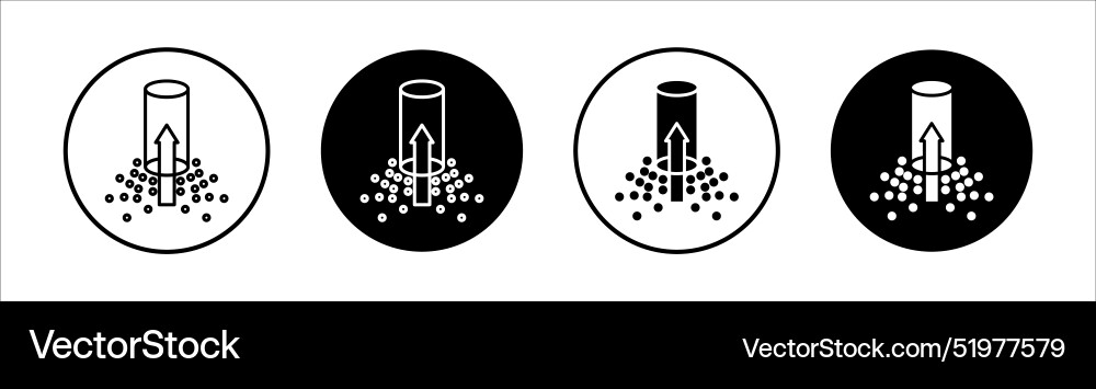 Suction process flat line icon set Royalty Free Vector Image