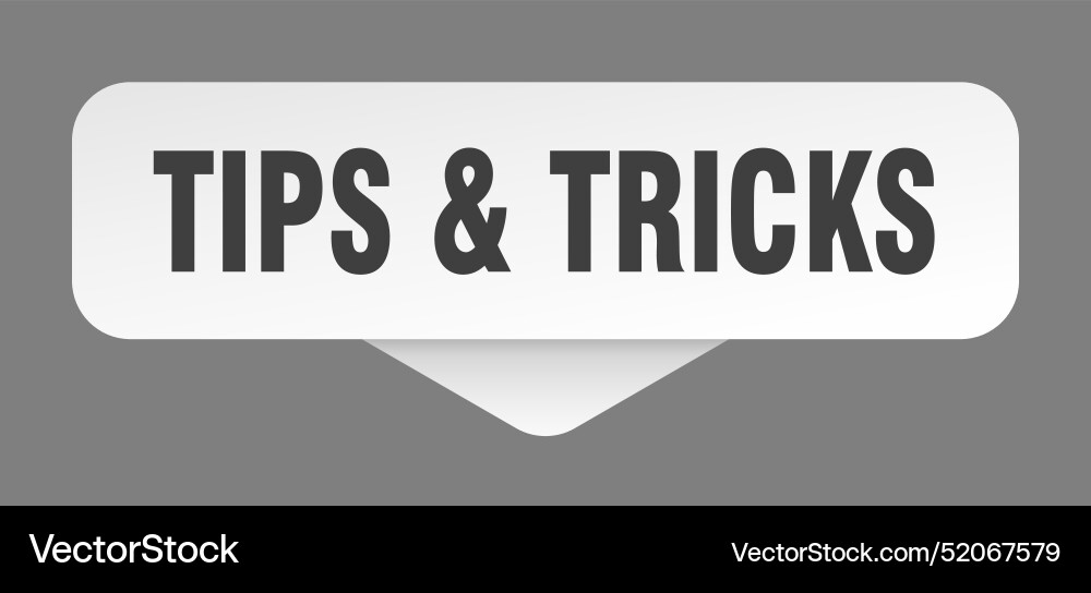 Tips tricks sticker sign isolated Royalty Free Vector Image