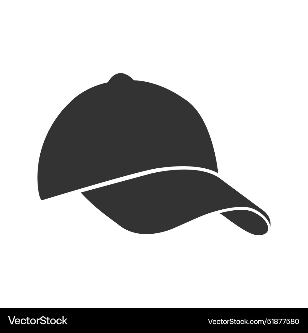 Black Baseball Cap Icon Royalty Free Vector Image