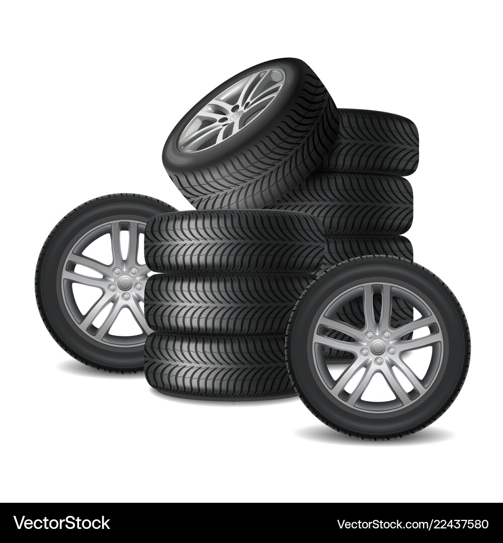 Car wheels realistic design concept Royalty Free Vector