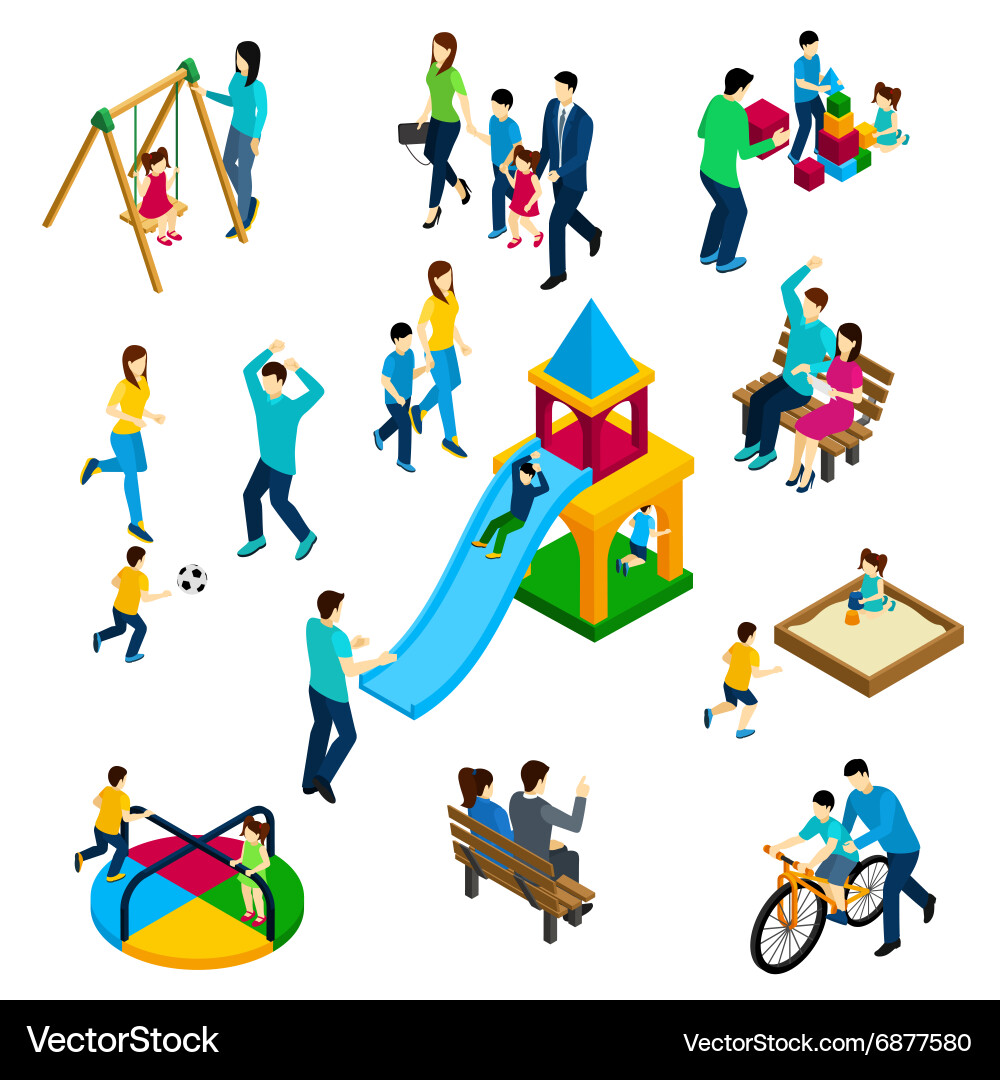 Family playing concept Royalty Free Vector Image