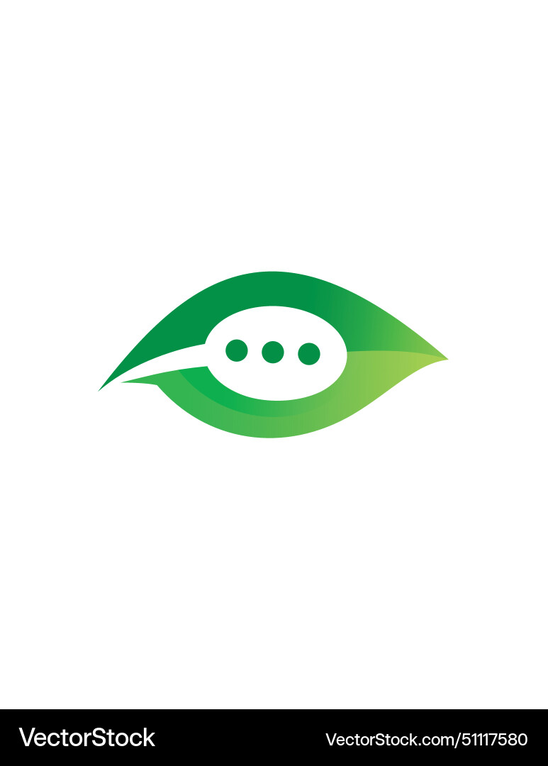 Leaf chat logo design Royalty Free Vector Image