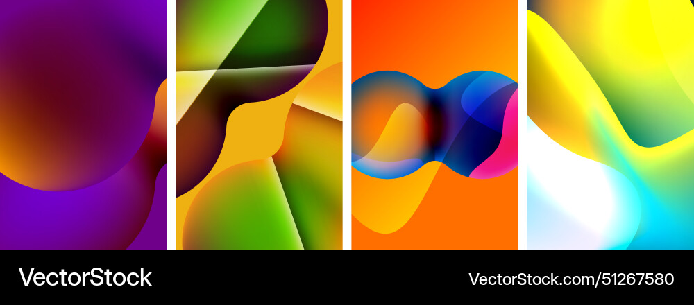 Liquid abstract shapes with gradient colors Vector Image