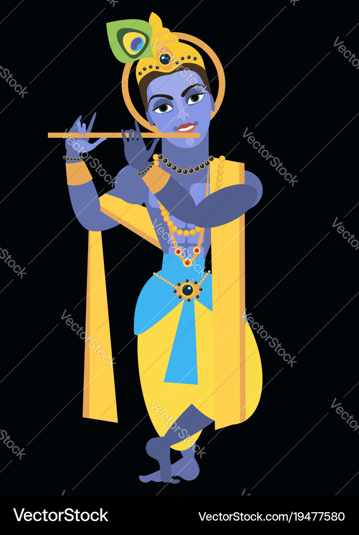 Lord vishnu krishna Royalty Free Vector Image - VectorStock