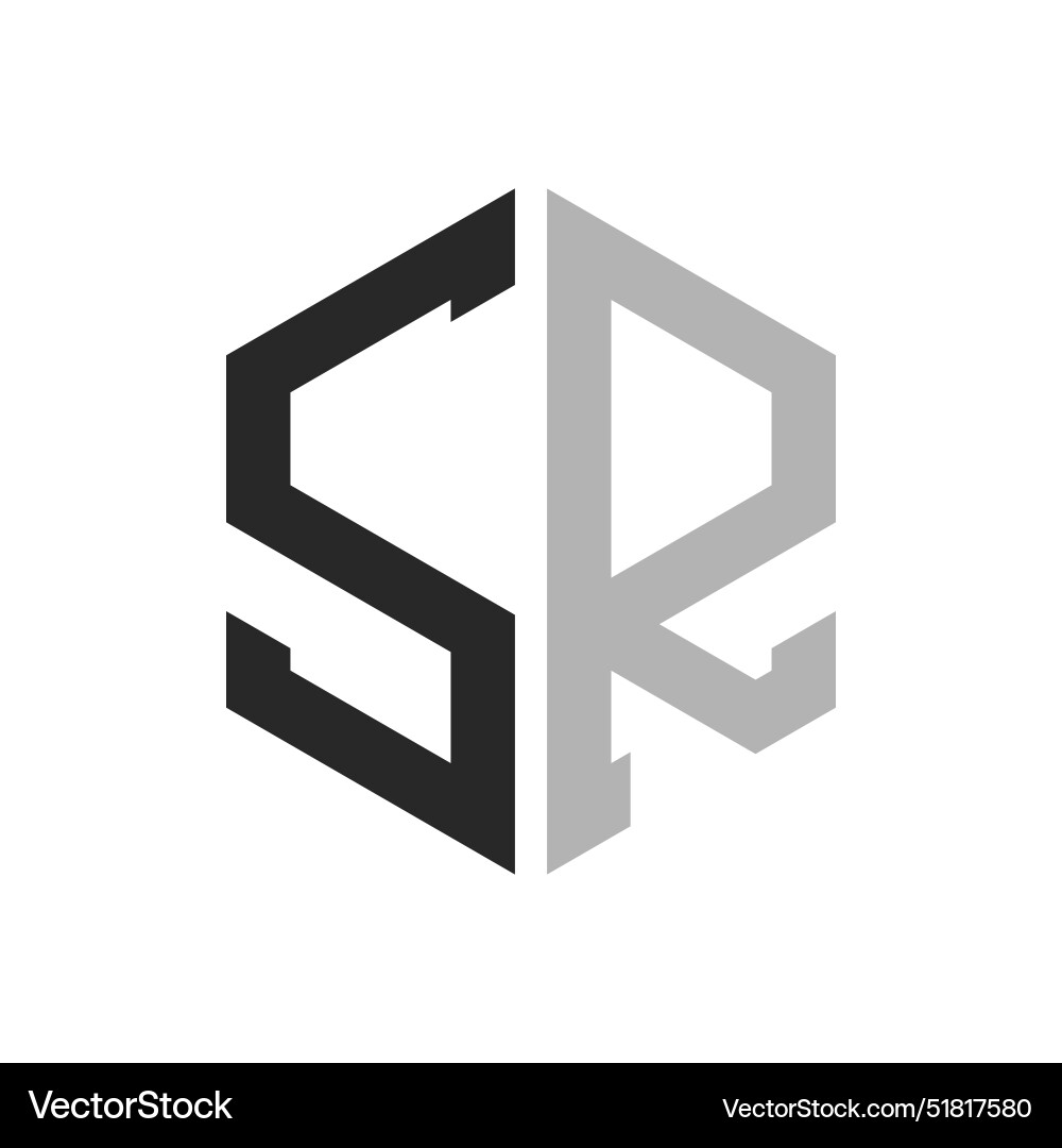 Modern unique hexagon letter sr logo design Vector Image