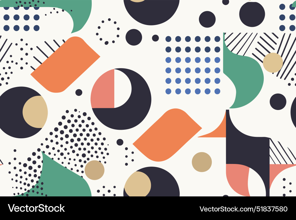 Natural rounded geometric shapes seamless pattern Vector Image