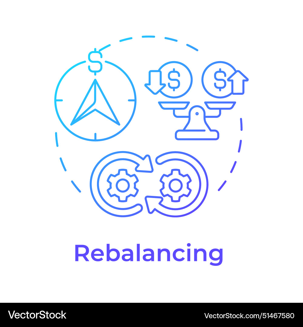 Rebalancing blue gradient concept icon Royalty Free Vector