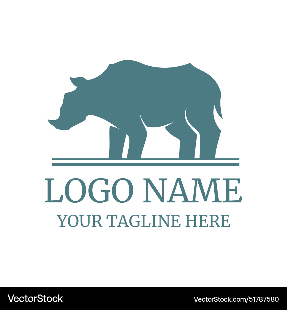 Rhinoceros logo design icon Royalty Free Vector Image