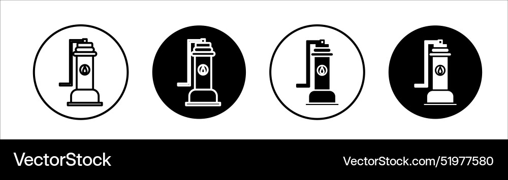 Sump pump flat line icon set thin Royalty Free Vector Image