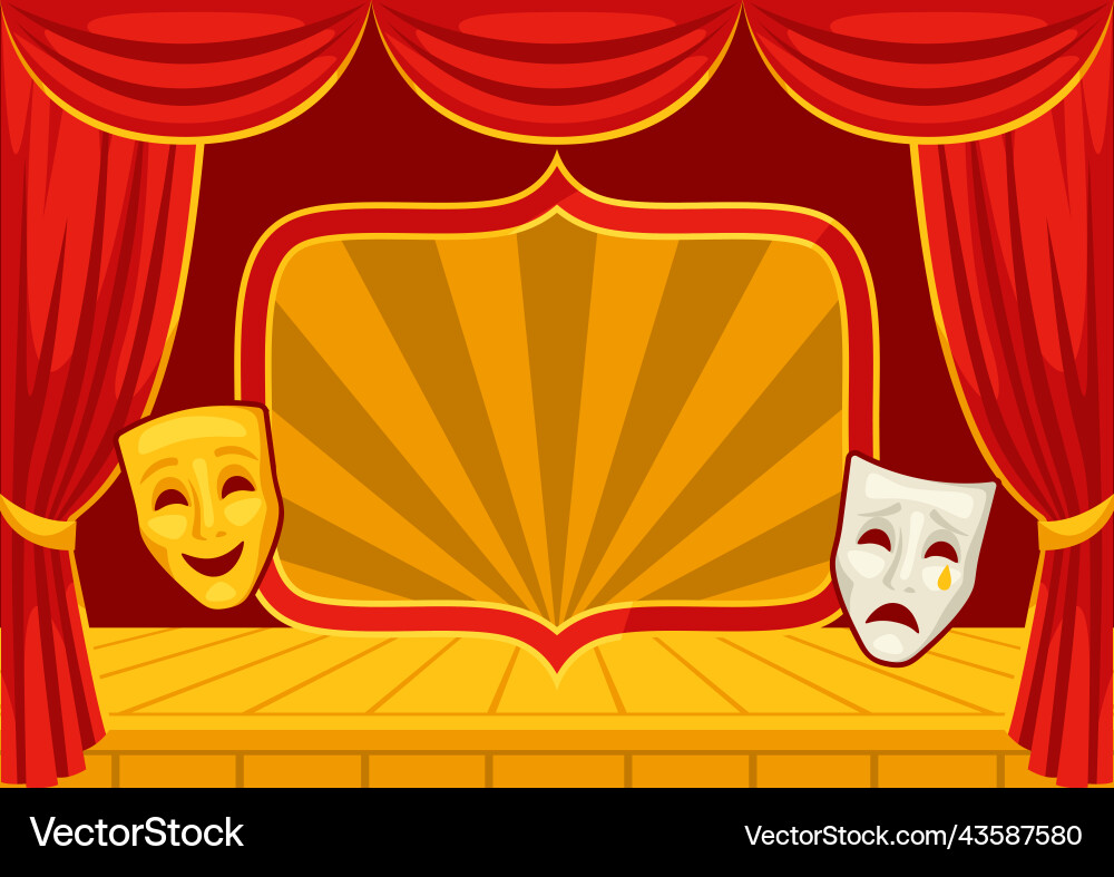 Theatrical Stage Backdrop Royalty Free Vector Image