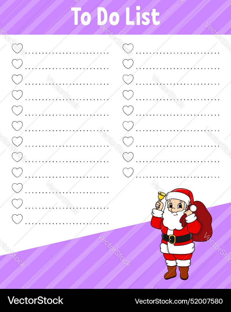 To do list printable template handwriting paper Vector Image