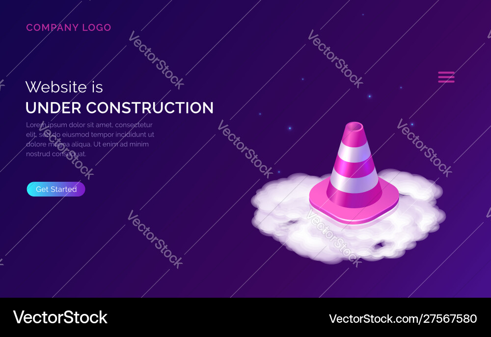 Website under construction maintenance work error Vector Image