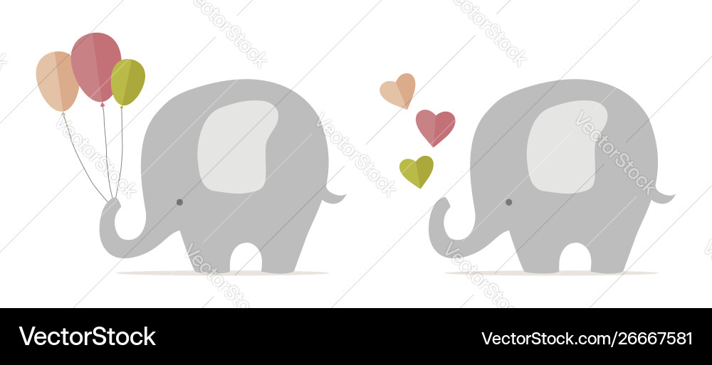 Cute baby elephant Royalty Free Vector Image - VectorStock