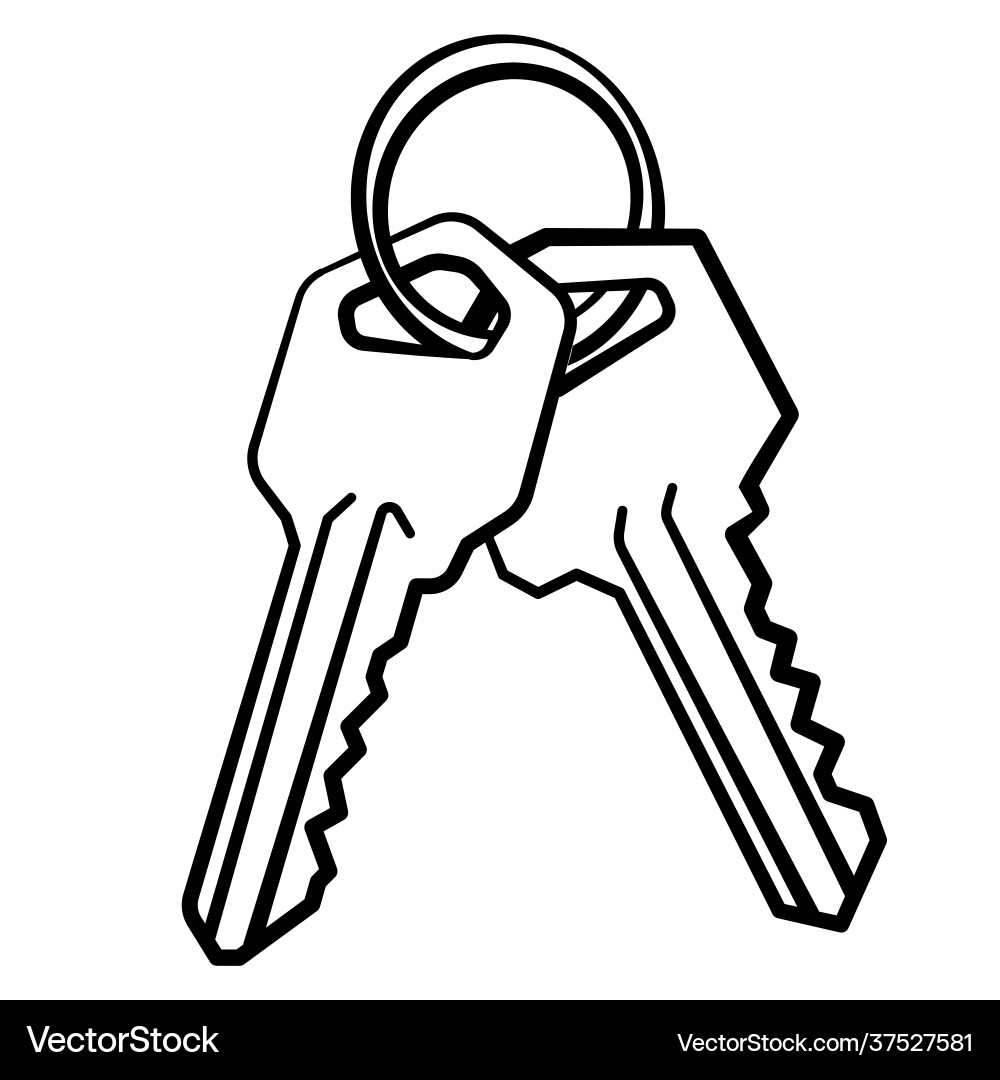 Door keys Royalty Free Vector Image - VectorStock
