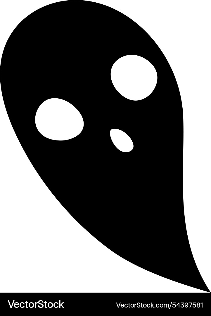 Einfacher schwarzer Geist schwebend mit überrascht