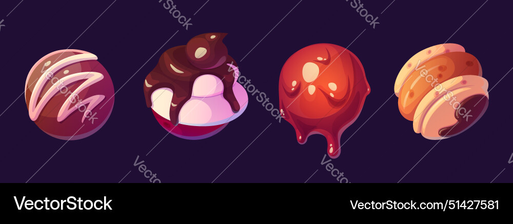 Game candy planet made from sweet dessert Vector Image