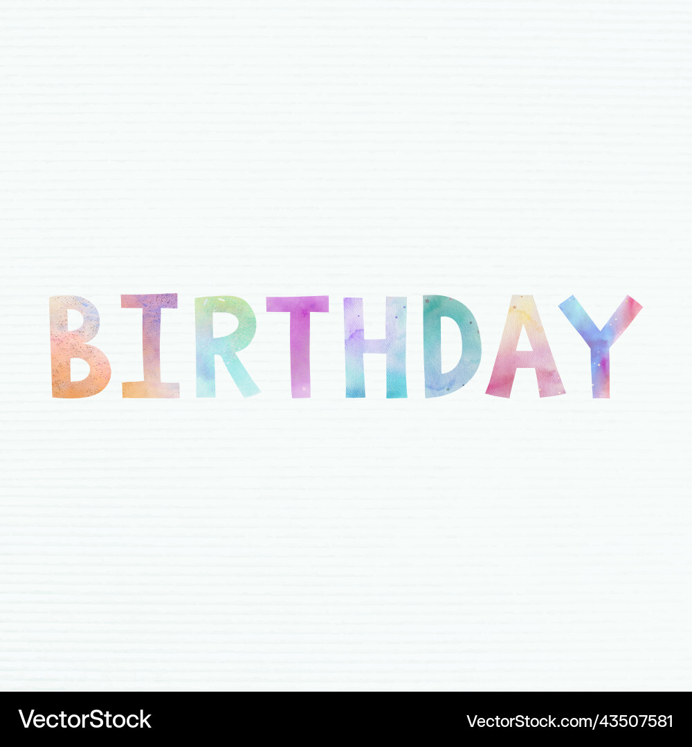 Happy birthday word typography Royalty Free Vector Image