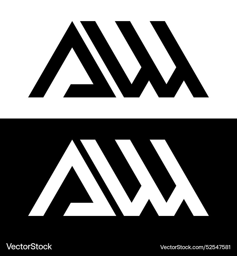 Letter a w logo design Royalty Free Vector Image