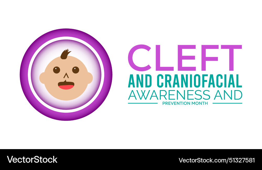 National cleft and craniofacial awareness Vector Image