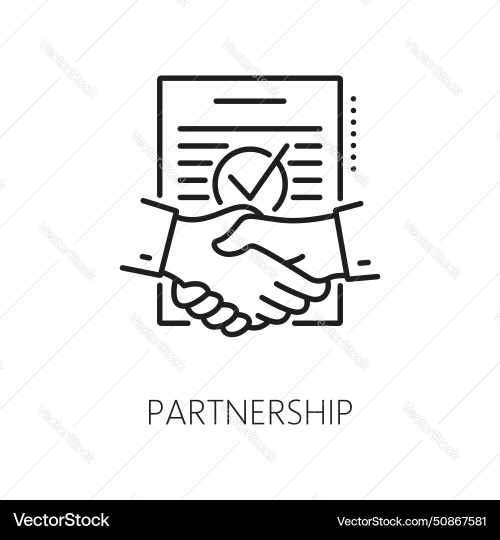Partnership line icon isolated linear sign Vector Image