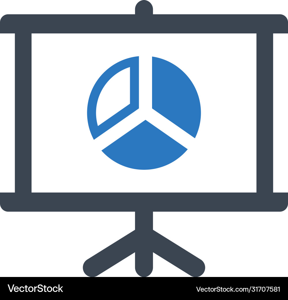 Pie chart presentation icon Royalty Free Vector Image