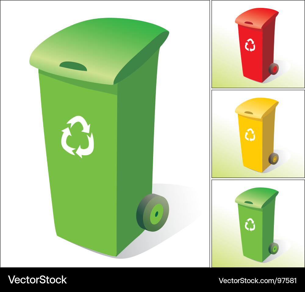 Rubbish bins Royalty Free Vector Image - VectorStock