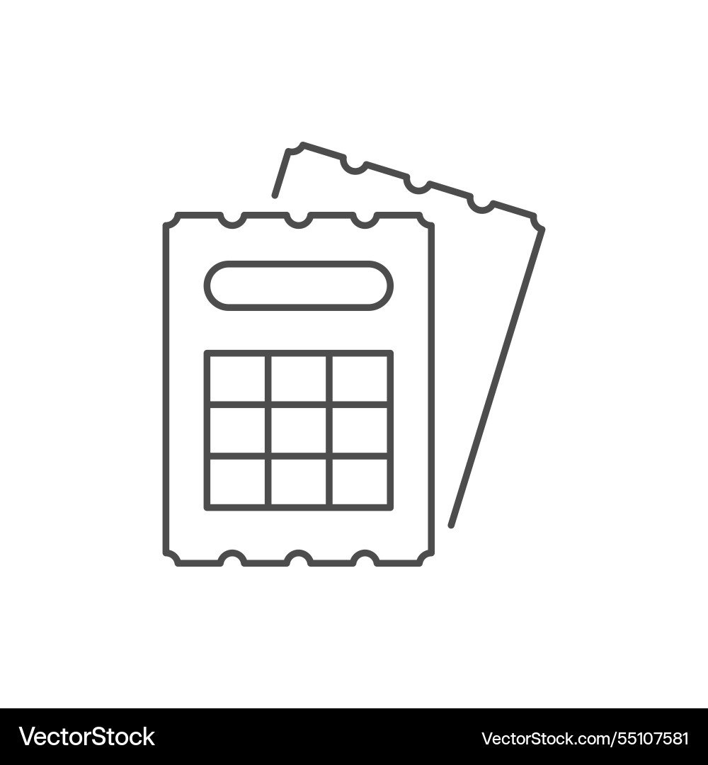 Two lottery tickets line icon Royalty Free Vector Image