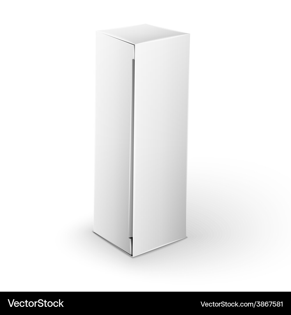 White product package box mock up template Vector Image