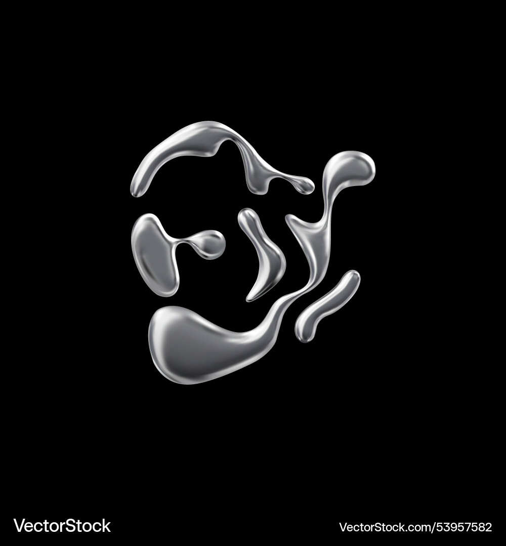 A set of abstract chrome Royalty Free Vector Image