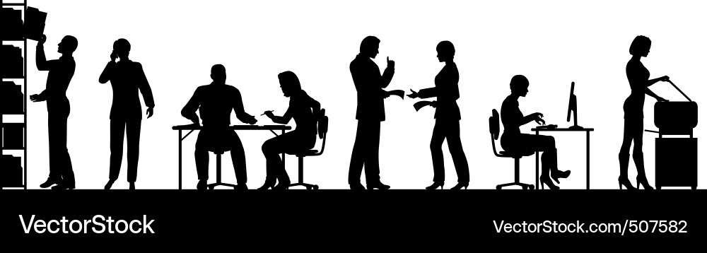 Busy office Royalty Free Vector Image - VectorStock