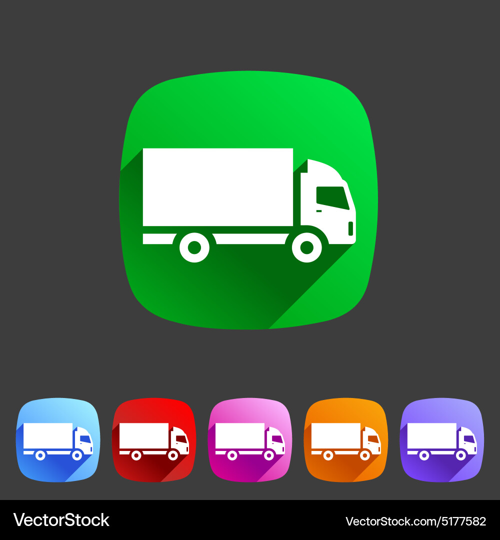 Cargo Lkw flache Symbol Web-Zeichen Symbol Logo-Label