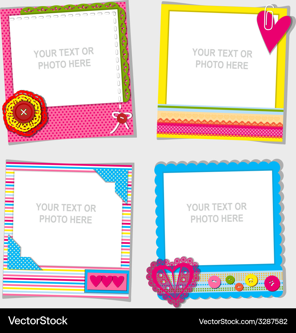 Colorful Photo Frame Collection Royalty Free Vector Image