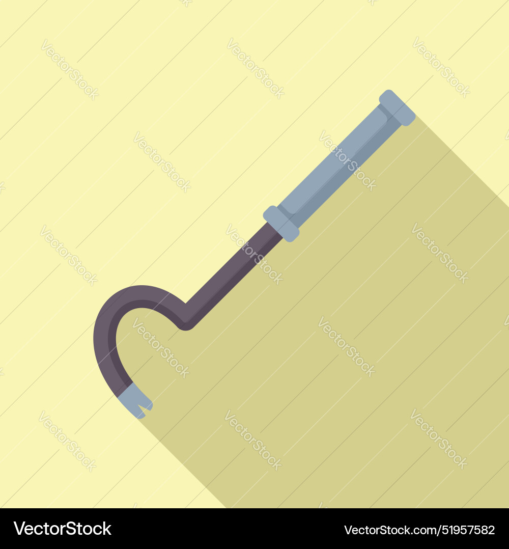 Crowbar lying with long shadow on yellow Vector Image