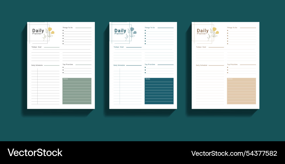Daily planner template design Royalty Free Vector Image