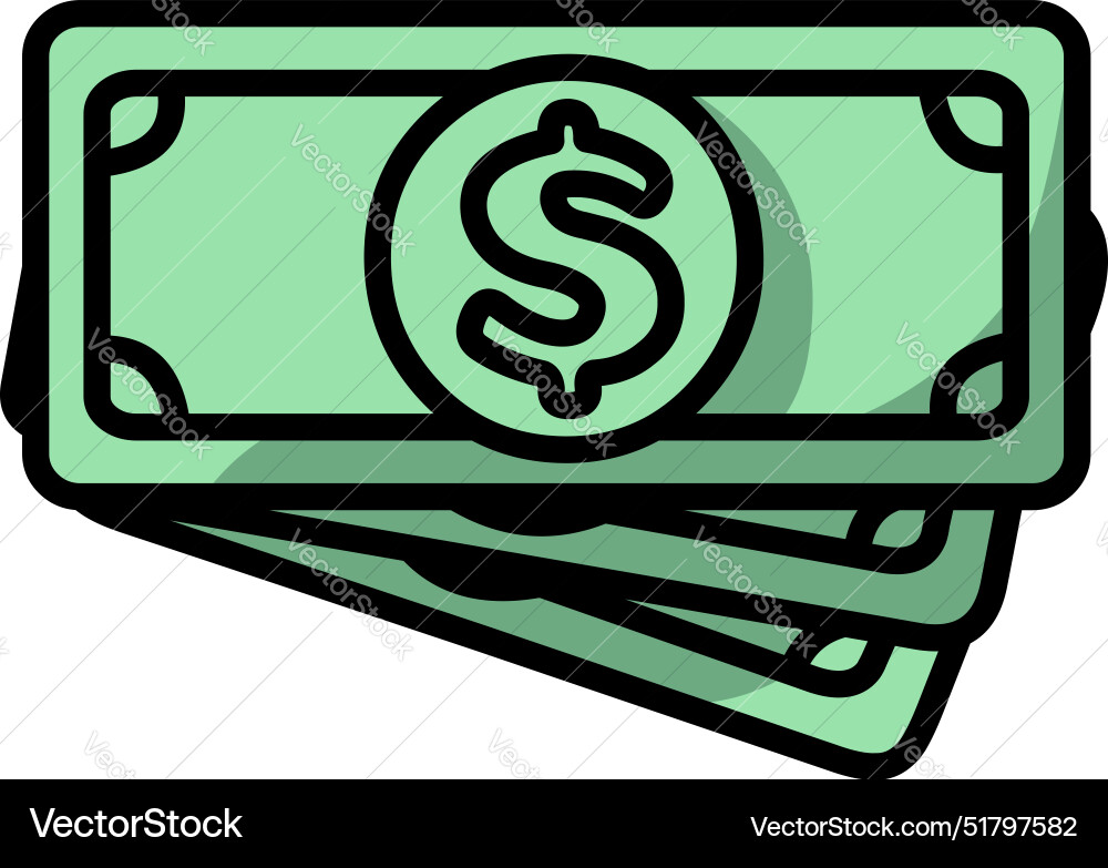 Dollar bills icon Royalty Free Vector Image - VectorStock