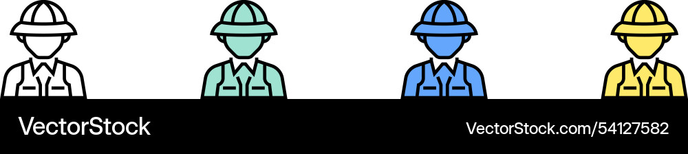 Explorer icon outline green blue and yellow style Vector Image