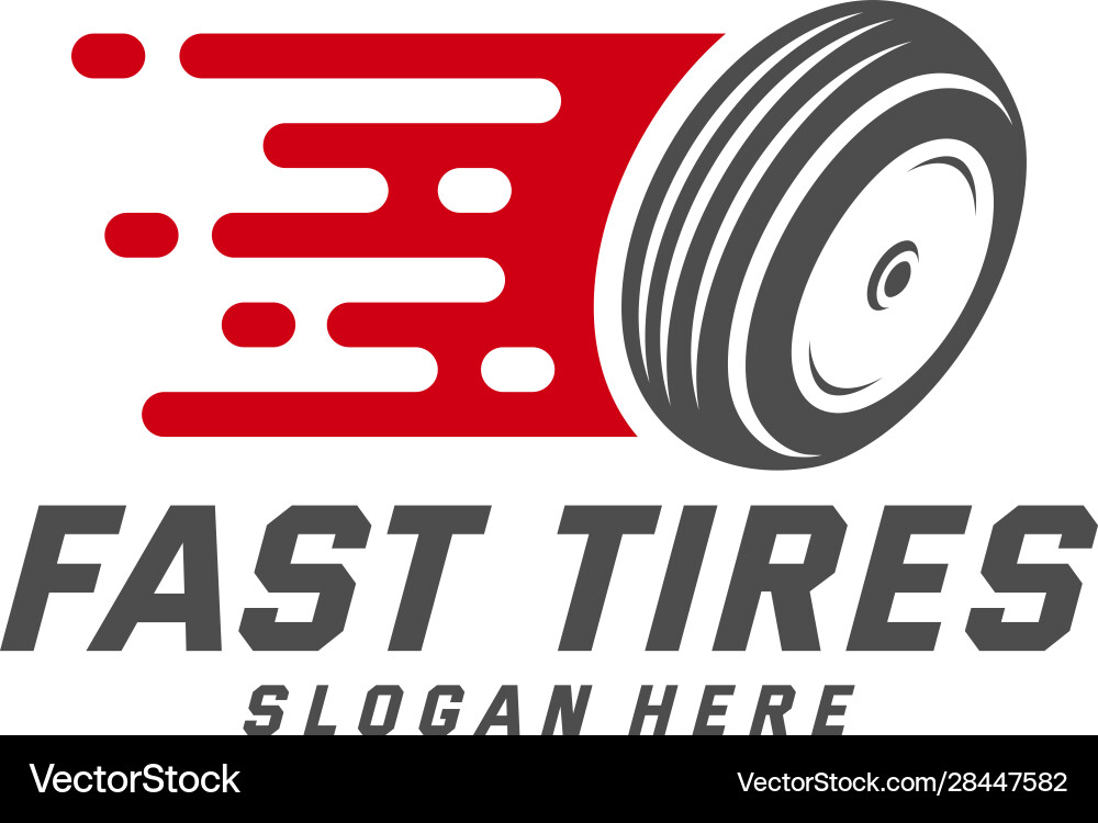 Fast tire logo icon design template Royalty Free Vector