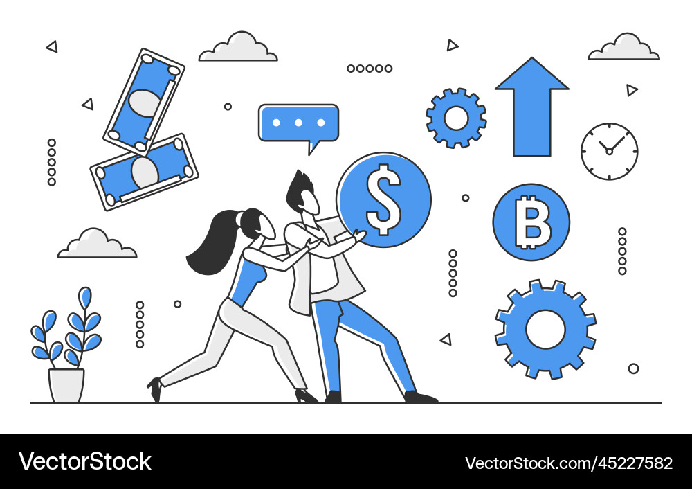 Financial growth strategy Royalty Free Vector Image