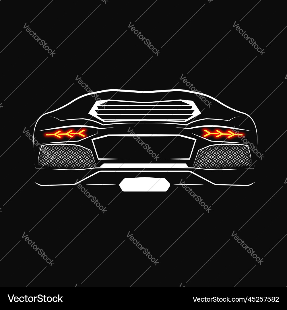 Lamborghini aventador back side Royalty Free Vector Image